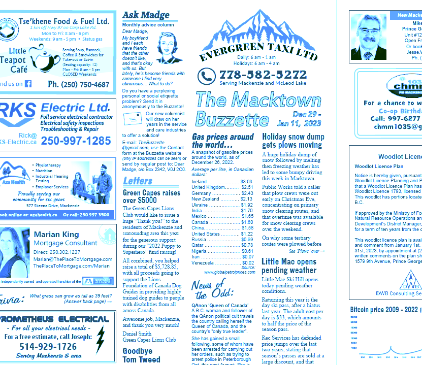 Dec 29 – Jan 11 issue – THE MACKTOWN BUZZETTE